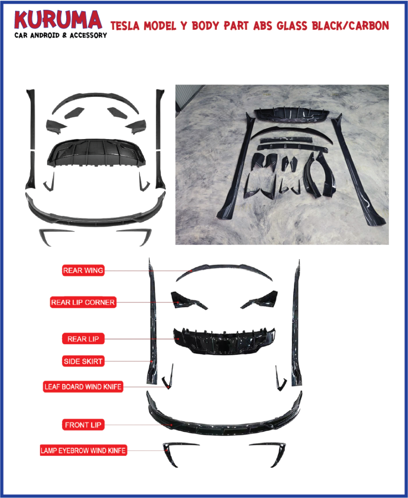 ชุด Body Part Tesla Model Y งาน ABS คาร์บอน ดำเงา - kurumamotor